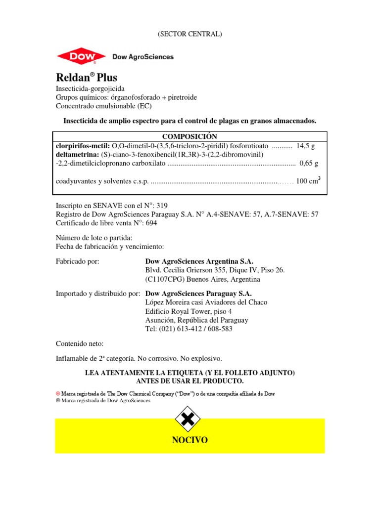 DF Label ReldanPlus | Descargar gratis PDF | Agua | Química