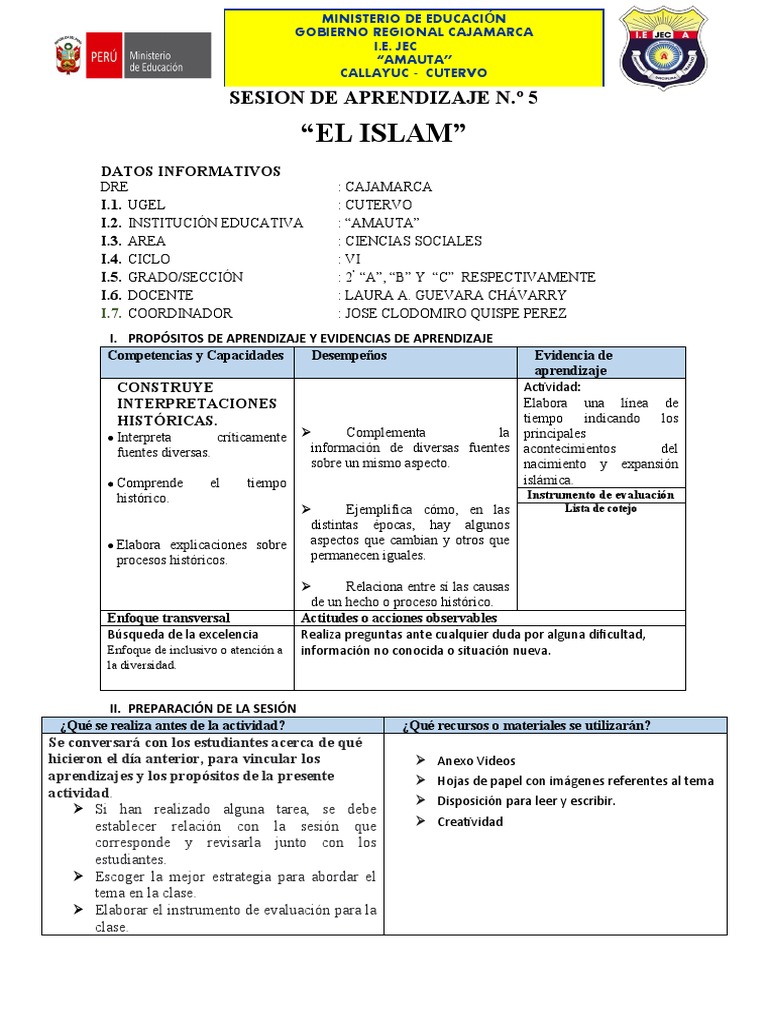 Activ. Apren. CC - Ss. 2do Grado | PDF | Mahoma | la meca