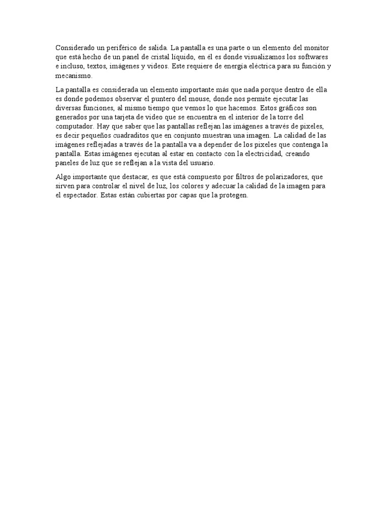 Partes Del Monitor | PDF | Computadoras
