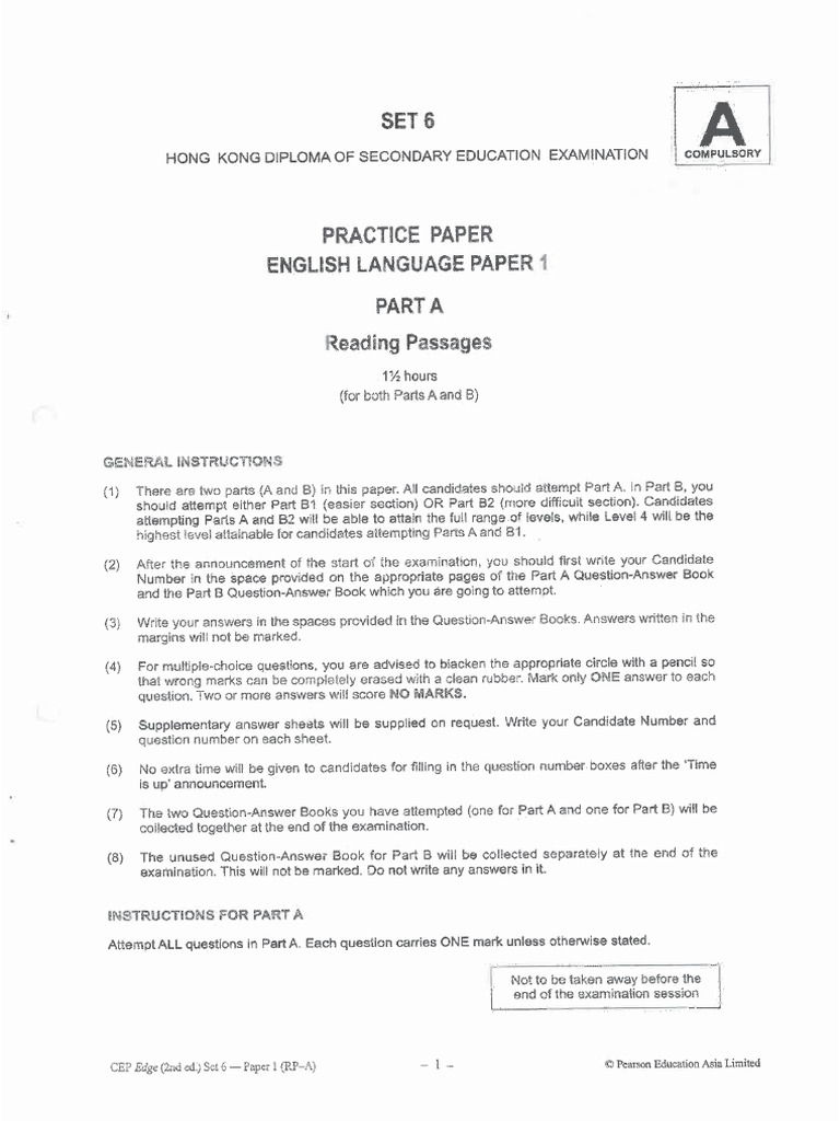 CEP - Set 6 Paper 1 Reading Passage | PDF