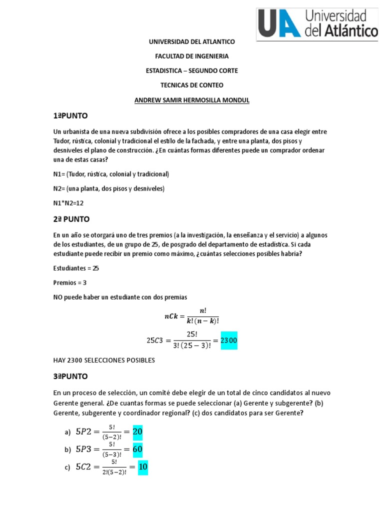 Tecnicas de Conteo | PDF