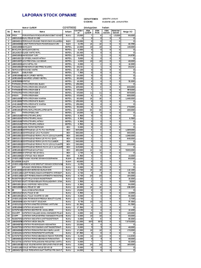 07 Stock Opname 2021 | PDF