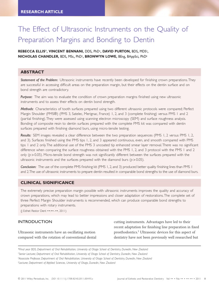 3b ULTRASONIC MARGIN PREP AND BOND | PDF | Home & Garden | Technology & Engineering