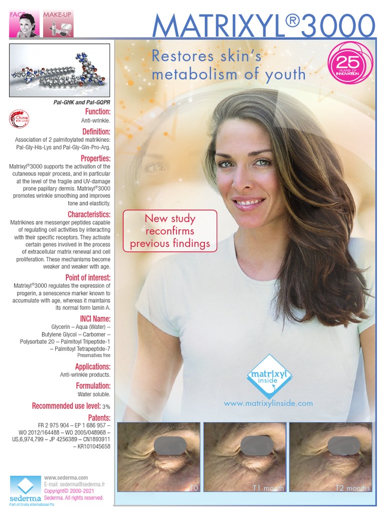 SEDERMA POS Matrixyl3000 EN | PDF | Wrinkle | Skin