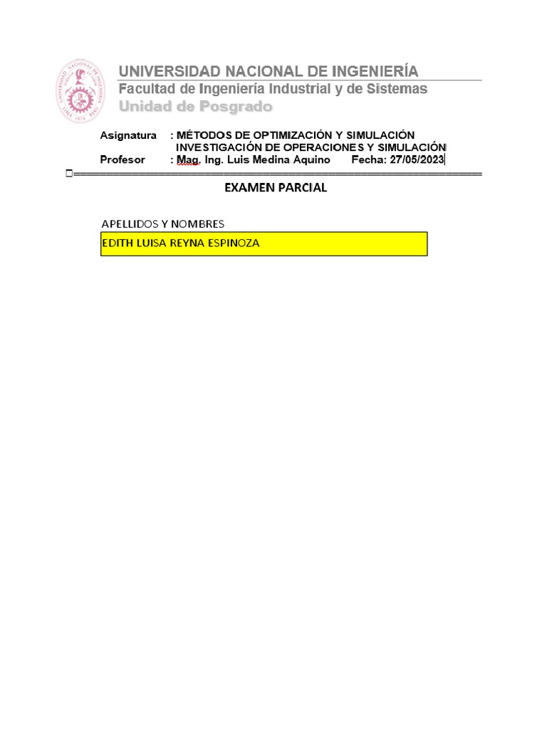 EXAMEN PARCIAL - PREGUNTA N° 2 EDITH REYNA ESPINOZA | PDF | Ciencia y ...