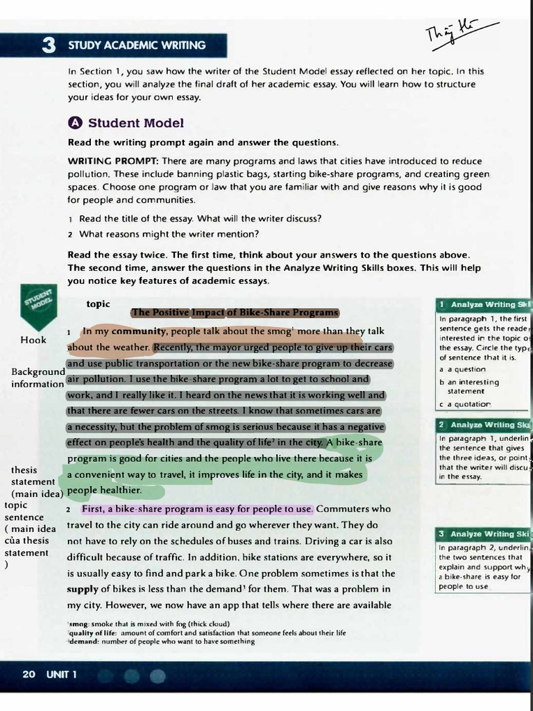 Essay Structure - Benefits of Bike Sharing | PDF | Essays