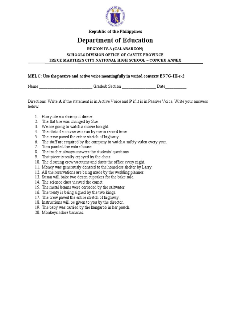 Formative Assessment Grade 7 | PDF