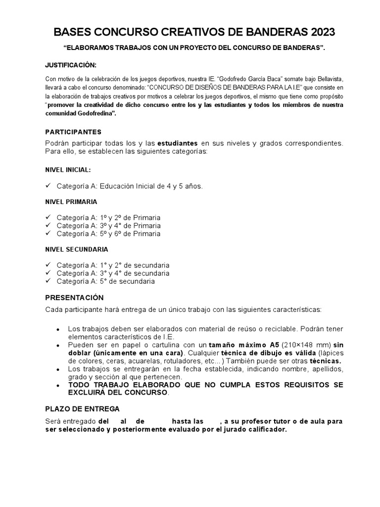 Concurso de Banderas Creativas 2023 | PDF | Arte