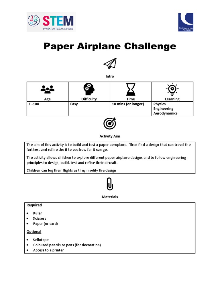 Paper Airplane Challenge | PDF | Flight | Aircraft