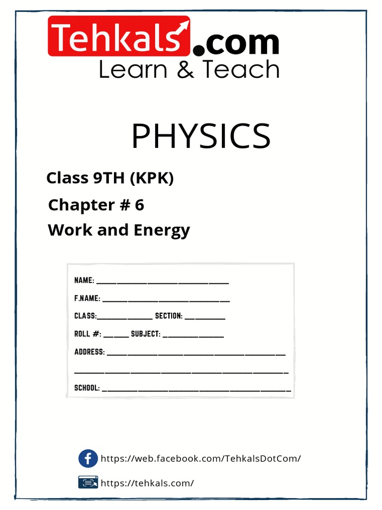 Phy CH 6 Final 9th | PDF | Potential Energy | Power (Physics)