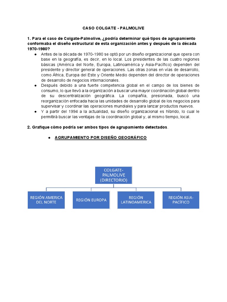 Grupo 1 - Caso Colgate - Palmolive | PDF