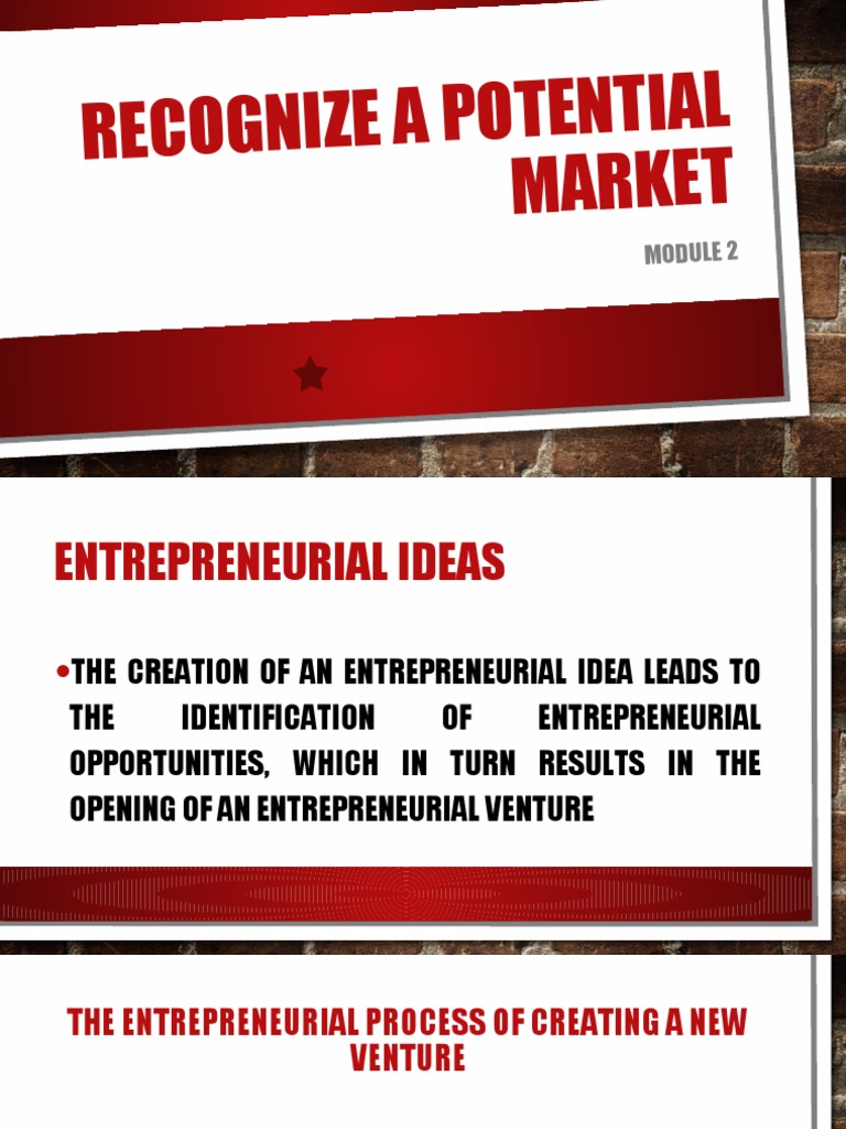 (#2) Recognize A Potential Market | PDF | Entrepreneurship | Procurement