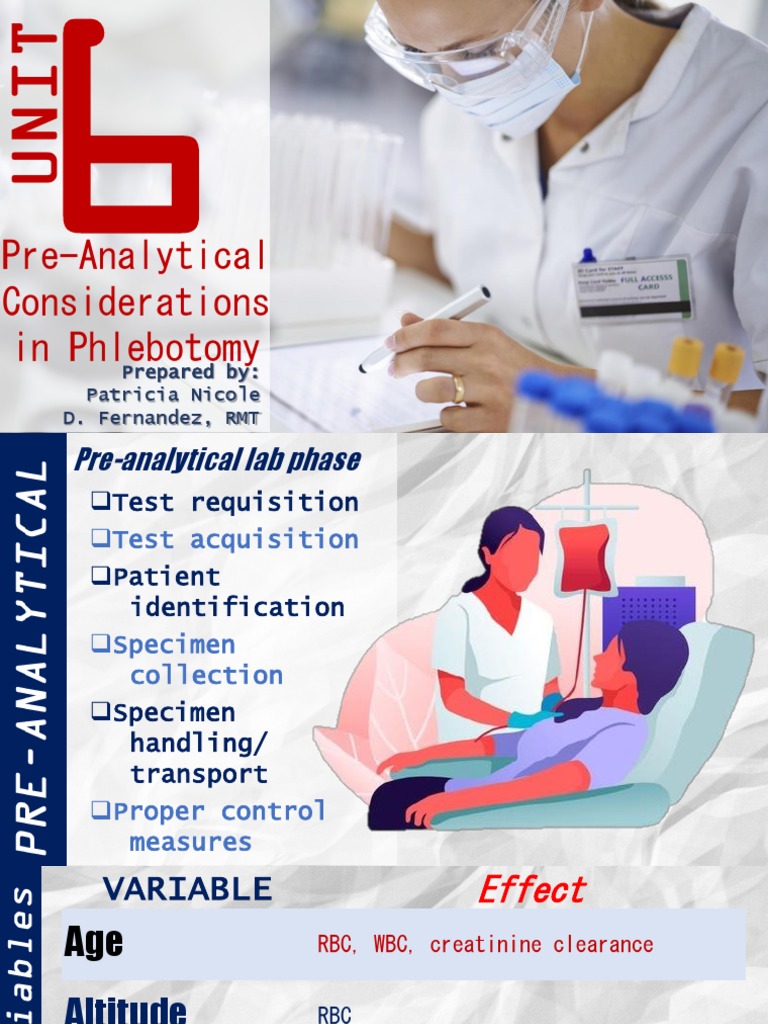 PMLS 2 Unit 6 Pre Analytical Considerations in Phlebotomy | PDF | Clinical Medicine | Medical ...