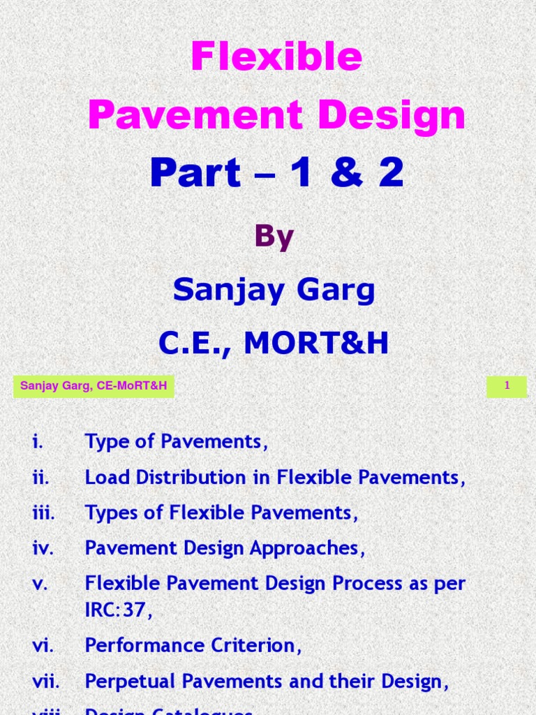 Flexible Pavement Design Part 1 & 2 - Ver1 | PDF | Road Surface | Fracture