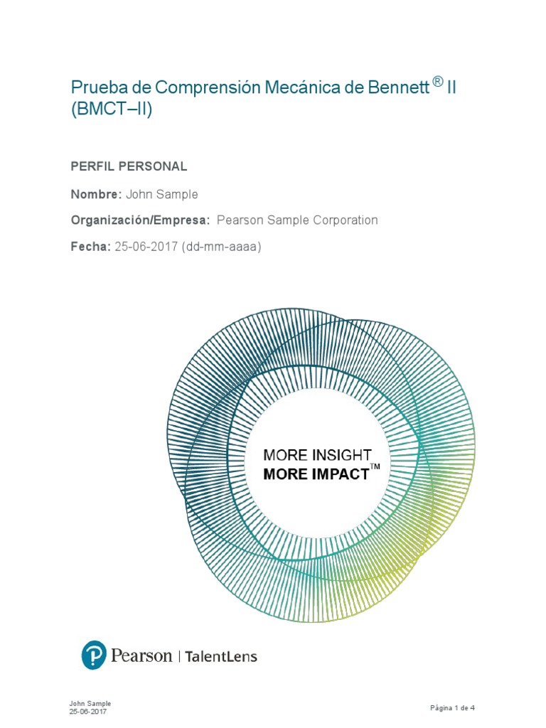 BMCT II Score Report US Spanish | PDF