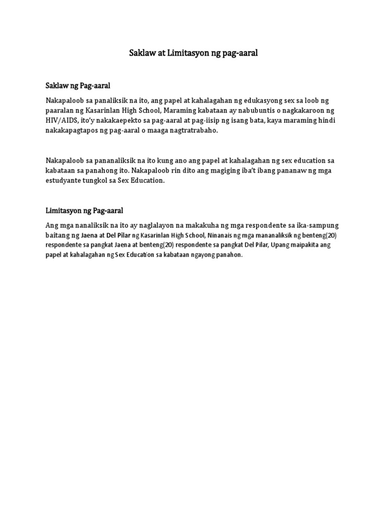 Saklaw at Limitasyon NG Pag | PDF