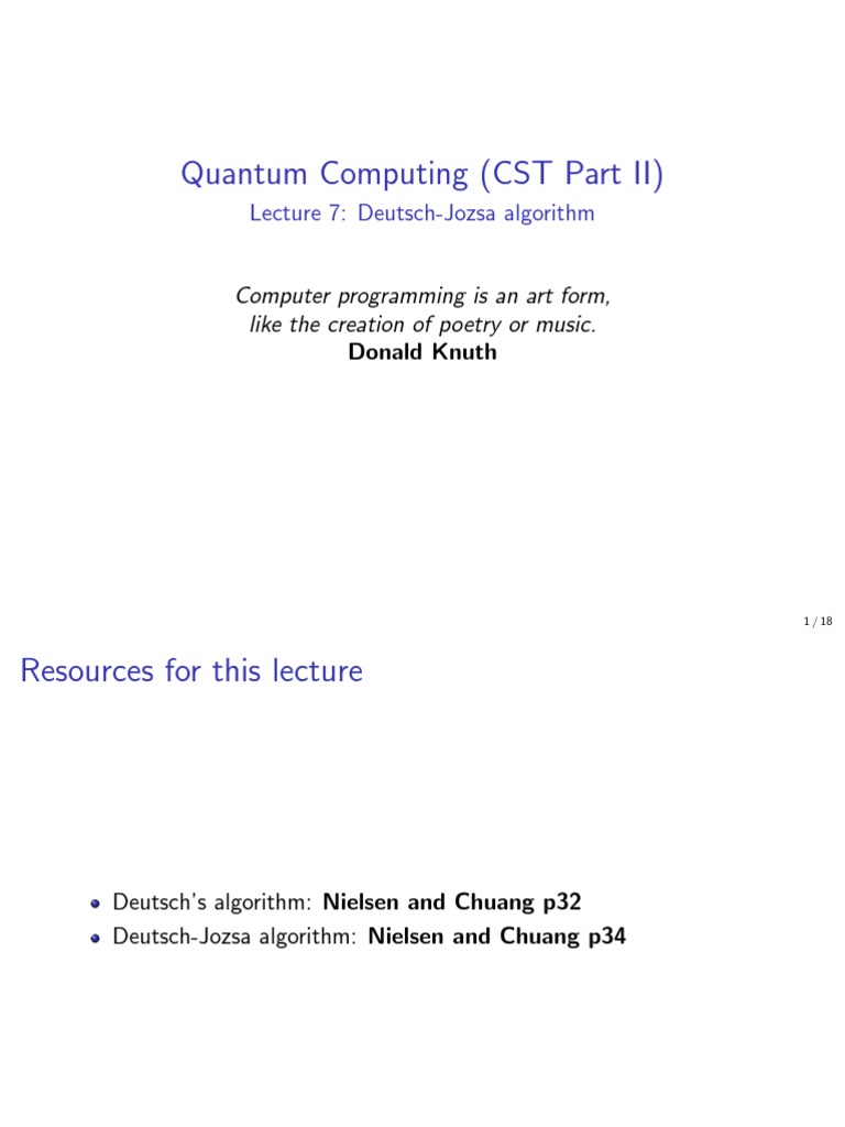 Deutsch-Jozsa Algorithm | PDF | Computing | Applied Mathematics Deutsch-Jozsa Algorithm | PDF | Computing | Applied Mathematics