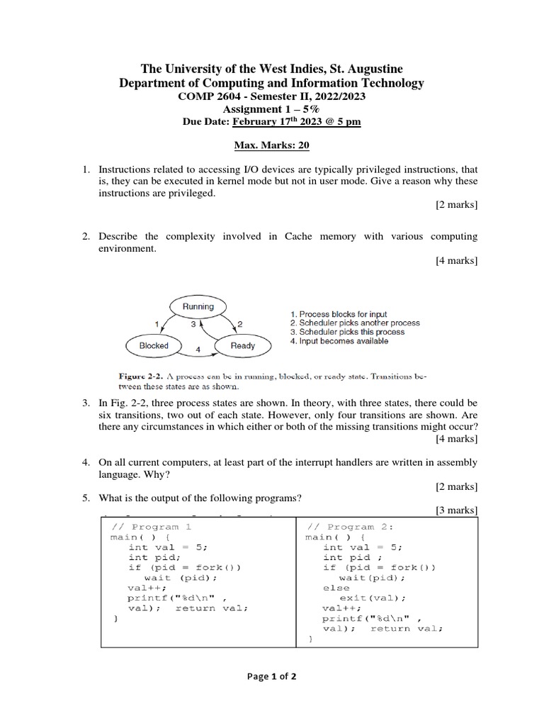 Operating Systems Assignment | PDF Operating Systems Assignment | PDF