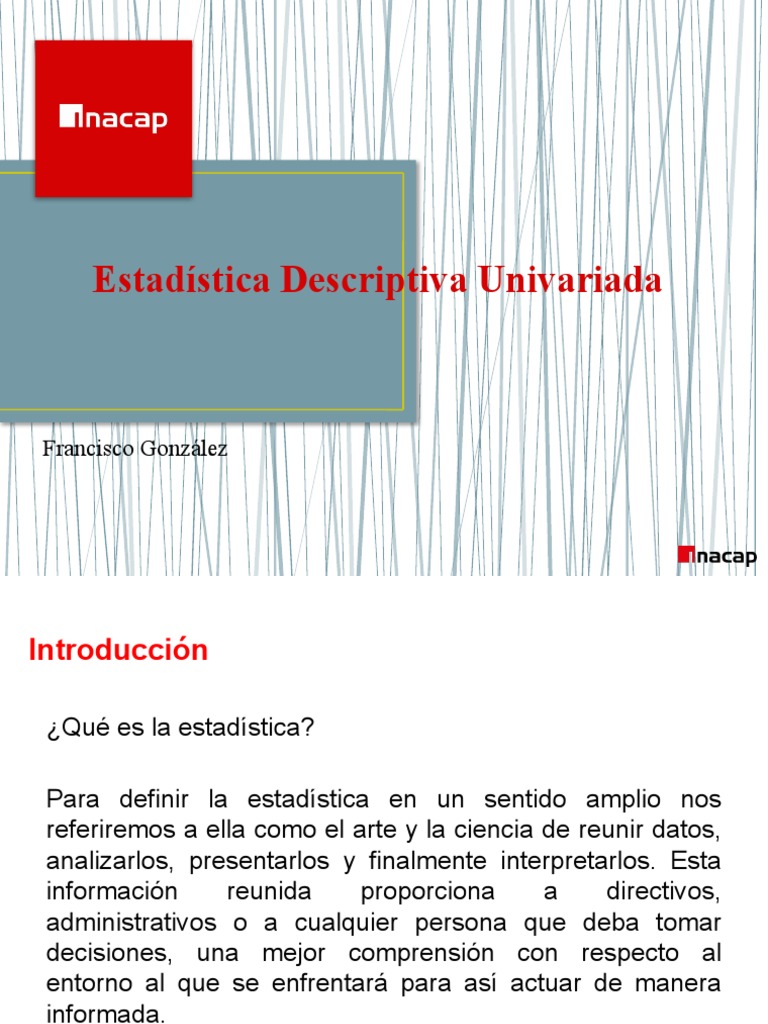 Estadística Descriptiva Univariada | PDF | Media | Estadísticas