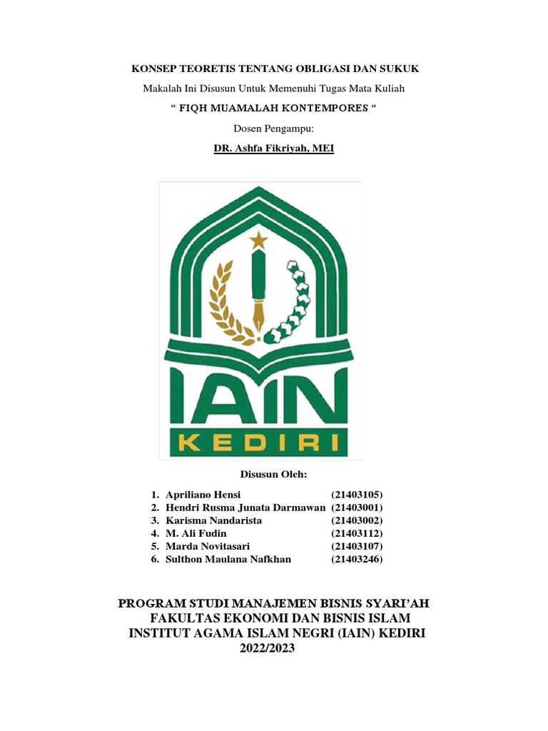 KONSEP TEORETIS TENTANG OBLIGASI DAN SUKUK kl.2 | PDF