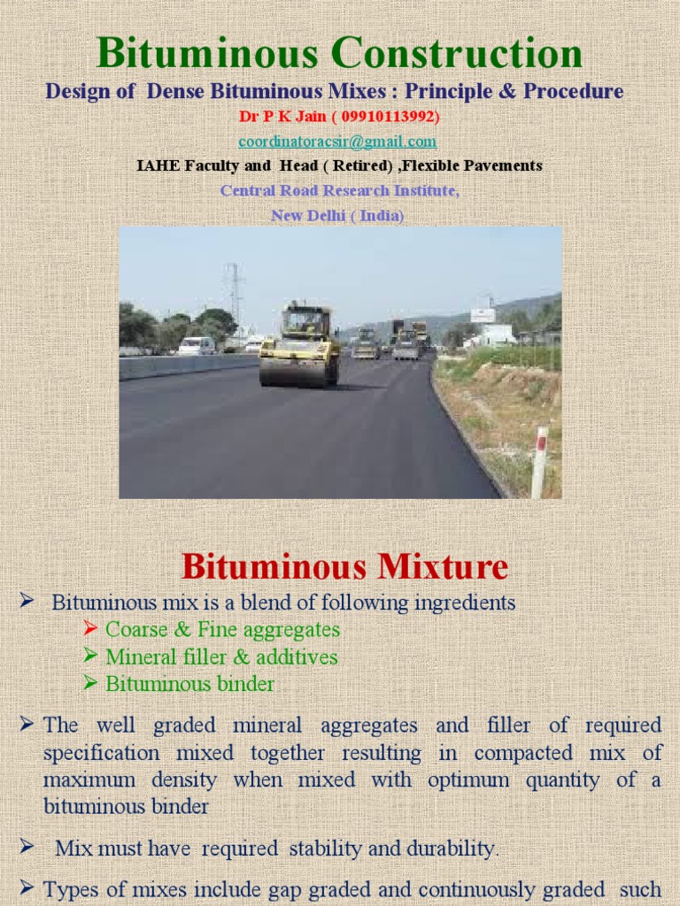 L-1 Bituminous Mix Design | PDF | Road Surface | Asphalt