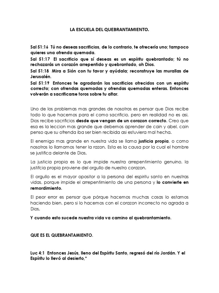 La Escuela del Quebrantamiento Espiritual | PDF | Religión y espiritualidad