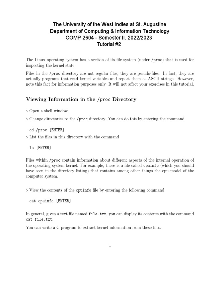 Operating System Tutorial | PDF | Pointer (Computer Programming ...