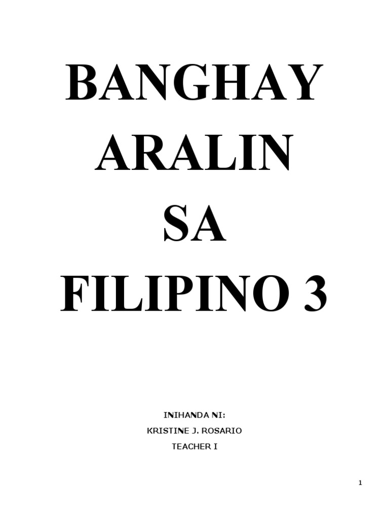 Banghay Aralin Sa Filipino 3 | PDF