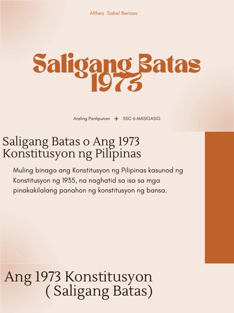 Saligang Batas 1973 | PDF