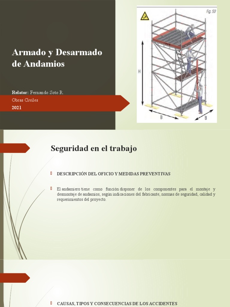 Armado y Desarmado de Andamios | PDF | Andamio | Cinturón de seguridad