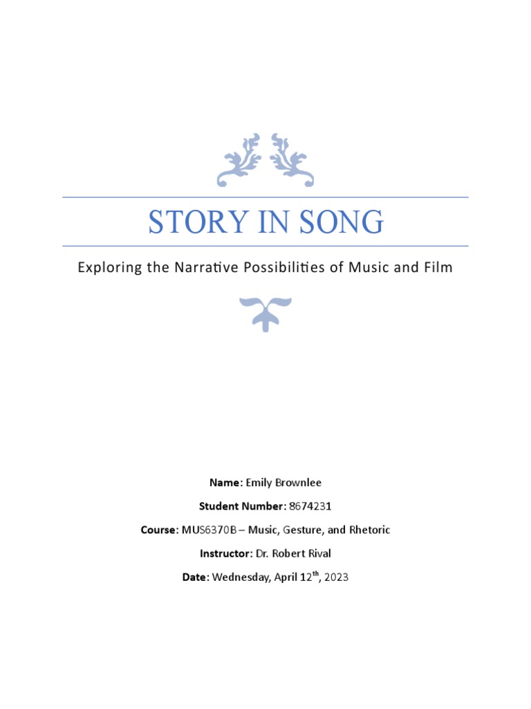 Brownlee Emily MUS6370 FinalPaper | PDF | Narrative | Genre