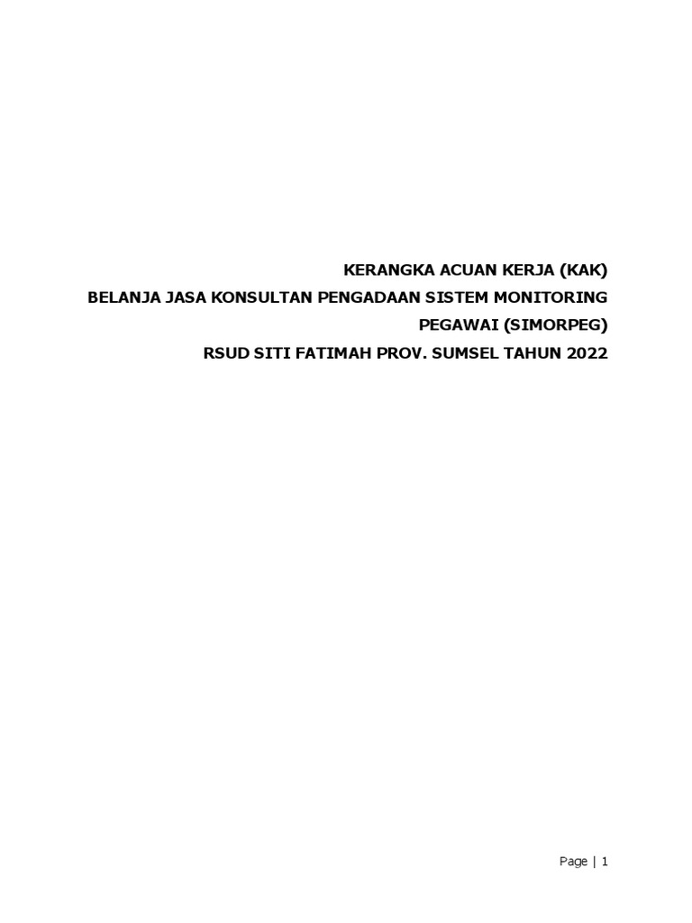 KAK SIMORPEG RSUD Siti Fatimahprintrev 2 | PDF