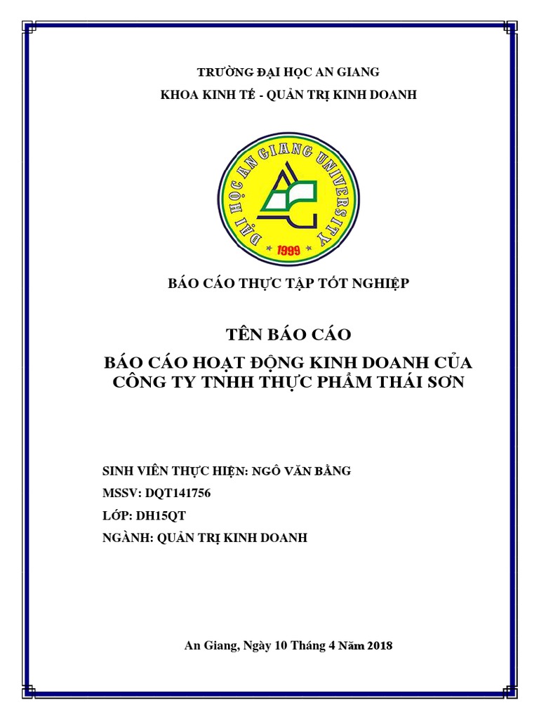 (123doc) Ba o CA o Hoa T Do NG Kinh Doanh Cu A Cong Ty TNHH Thu C Pha M Tha I Son | PDF