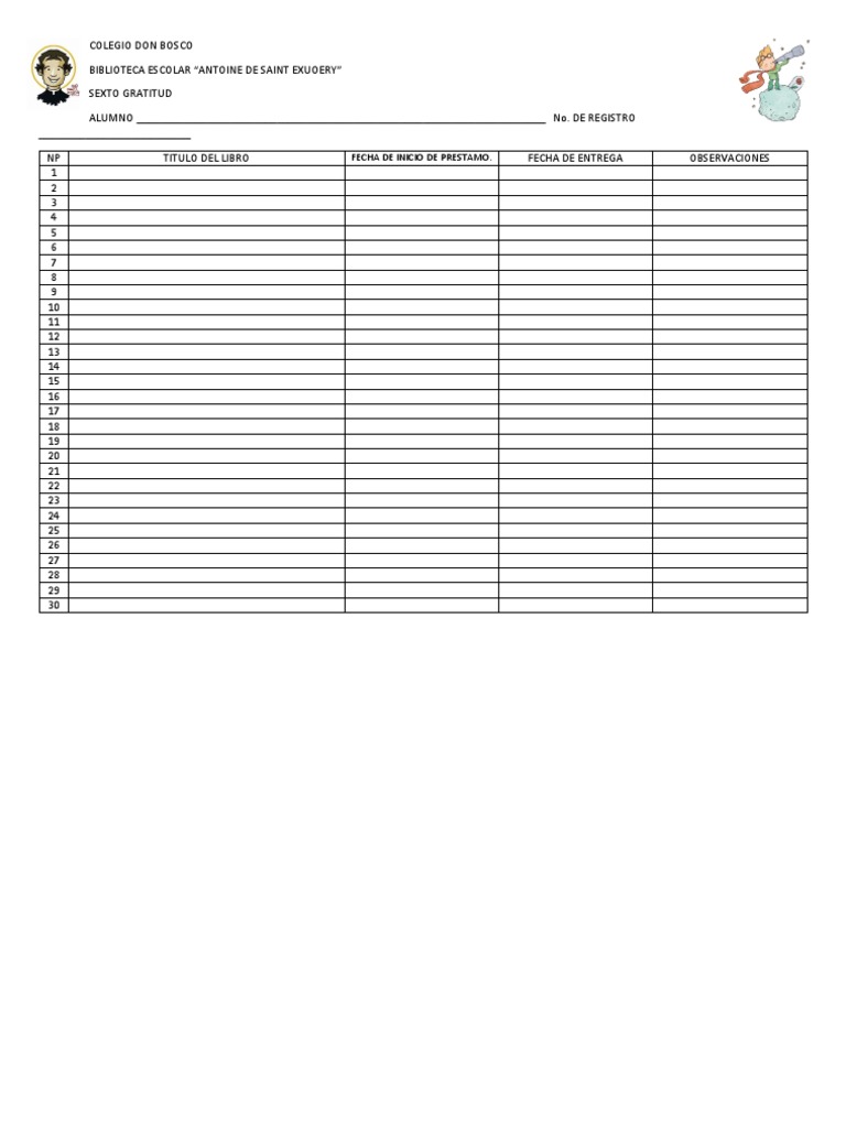 Ficha de Registro de La Biblioteca | PDF