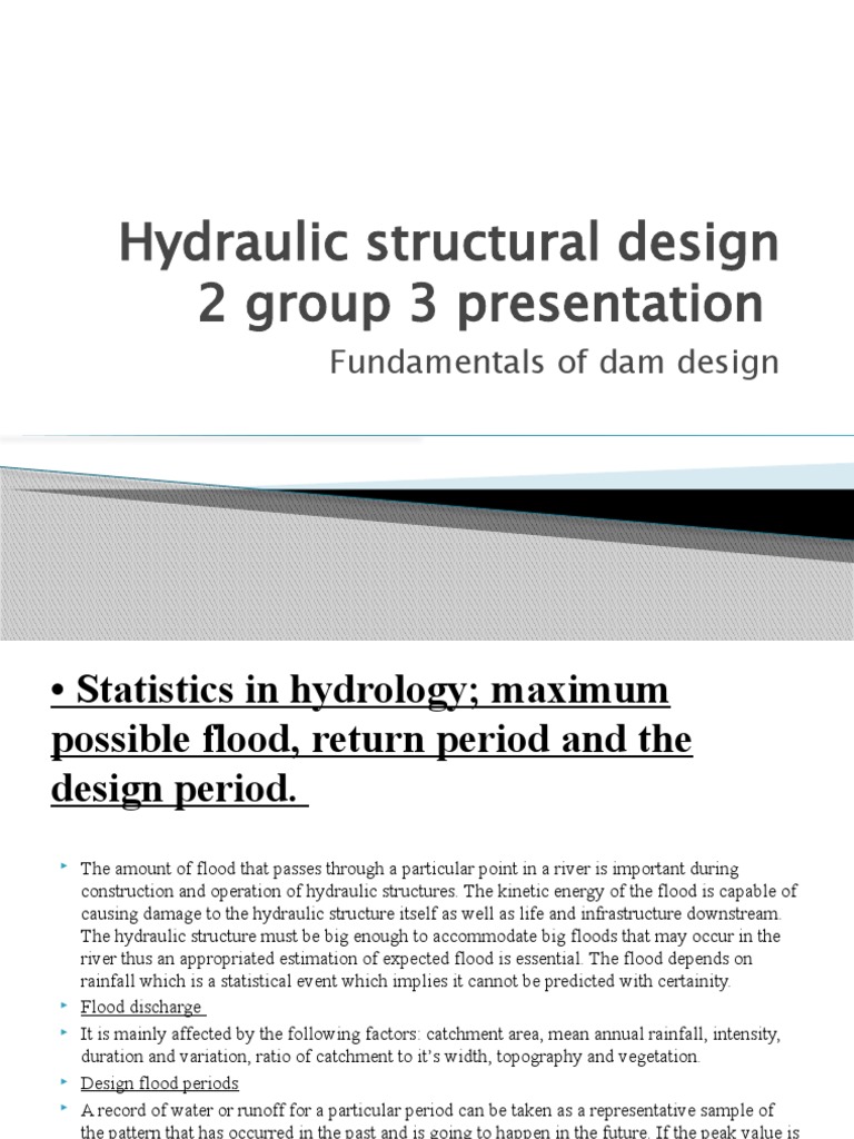 HSD Presentation On Fundamentals of Dam Design | PDF | Dam | Spillway