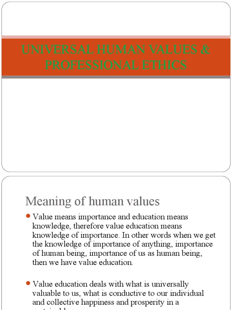 Human Value (UNIT-1) | Download Free PDF | Happiness | Feeling