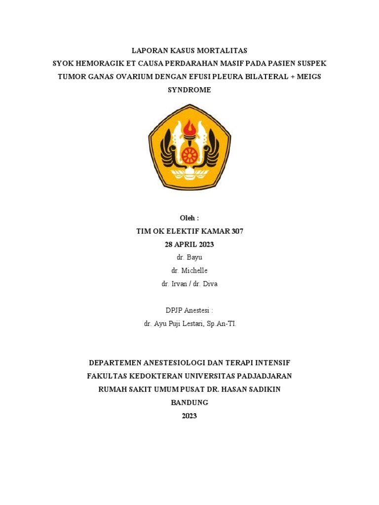 Laporan Mortalitas Kamar 307, 27 April 2023 | PDF | Sains & Matematika