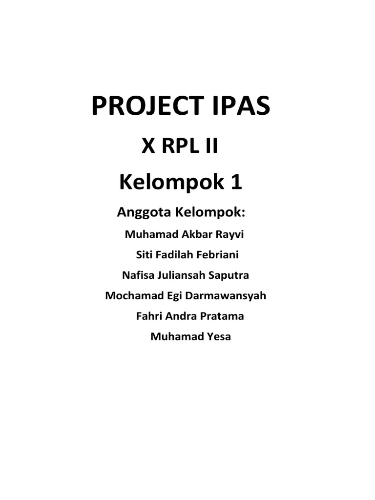 Project Ipas x Rpl 2 Kelompok 1 | PDF