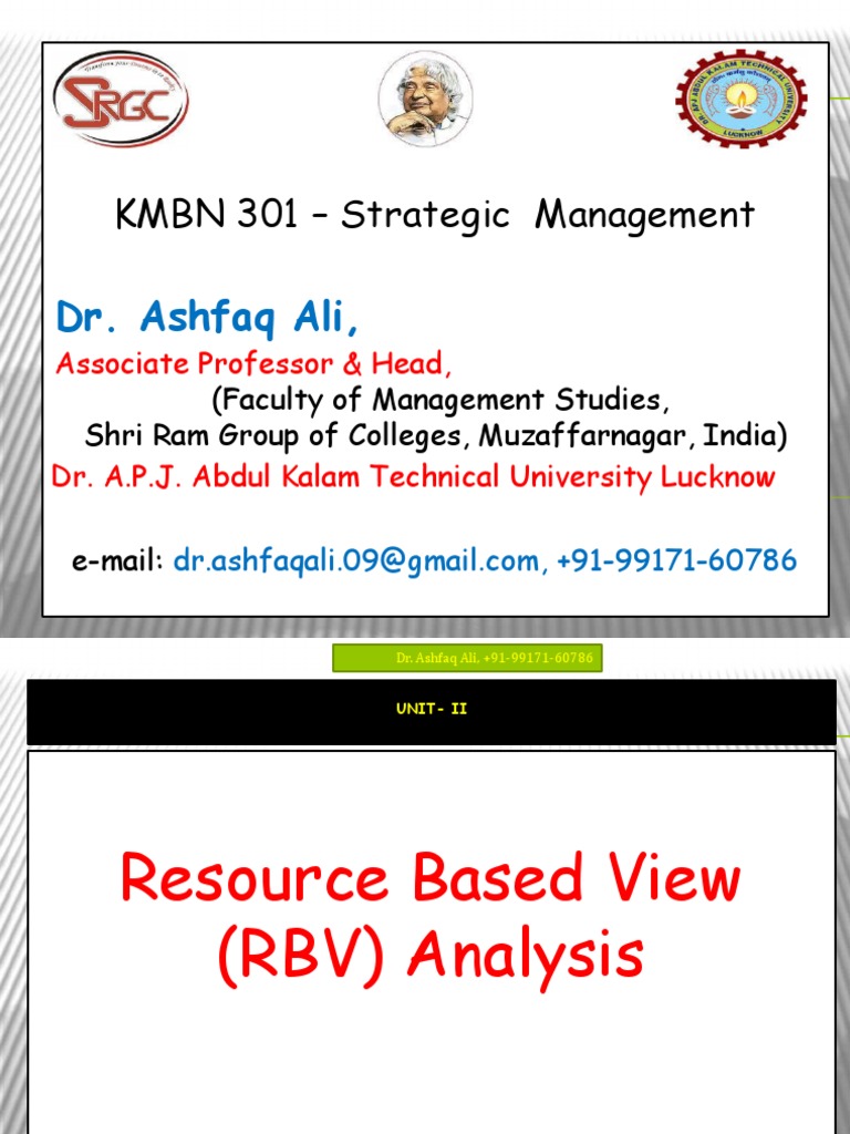 Resource Based View (RBW) Analysis | PDF