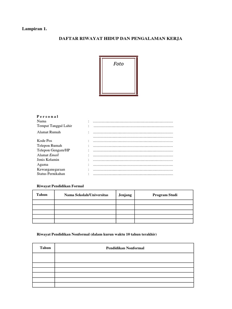 CV Untuk Admisi PPs | PDF | Griya & Taman