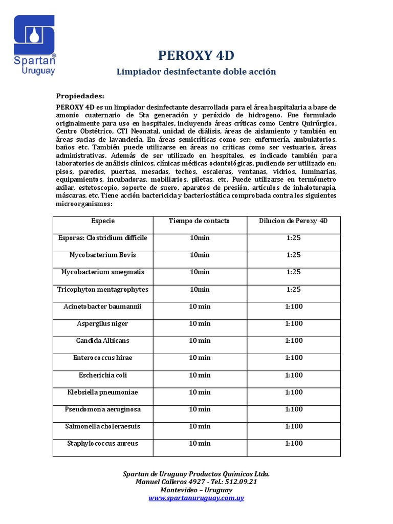 FT - Peroxy 4D | PDF | Microbiología | Química
