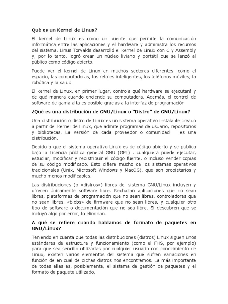 Qué Es Un Kernel de Linux | PDF