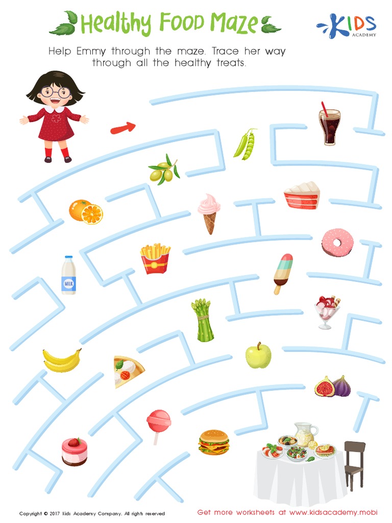 Grade 2 Healthy Food Maze Printable | PDF