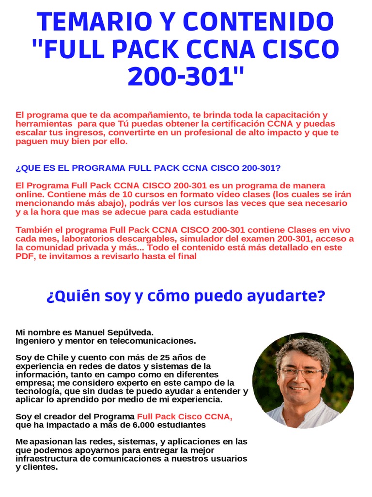 Programa Full Pack Ccna Cisco 200-301 | PDF | Internet | Ingeniería Informática