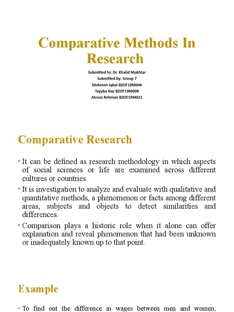 Comparative Research Methods Overview | PDF | Experiment | Scientific ...