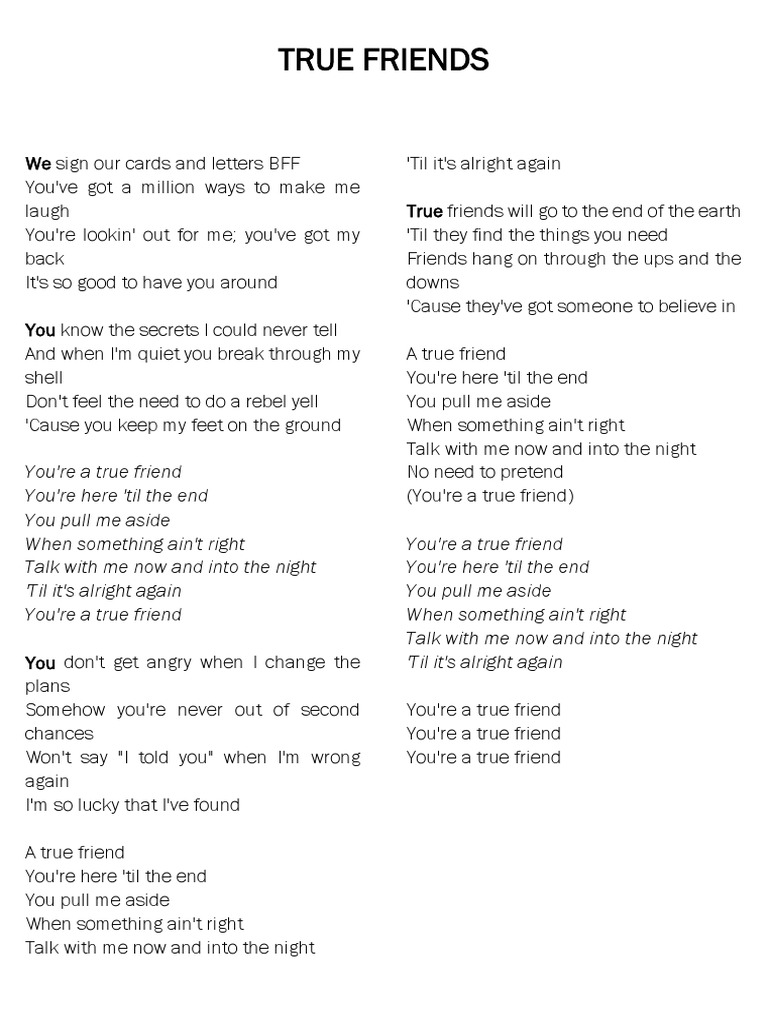 True Friends | PDF