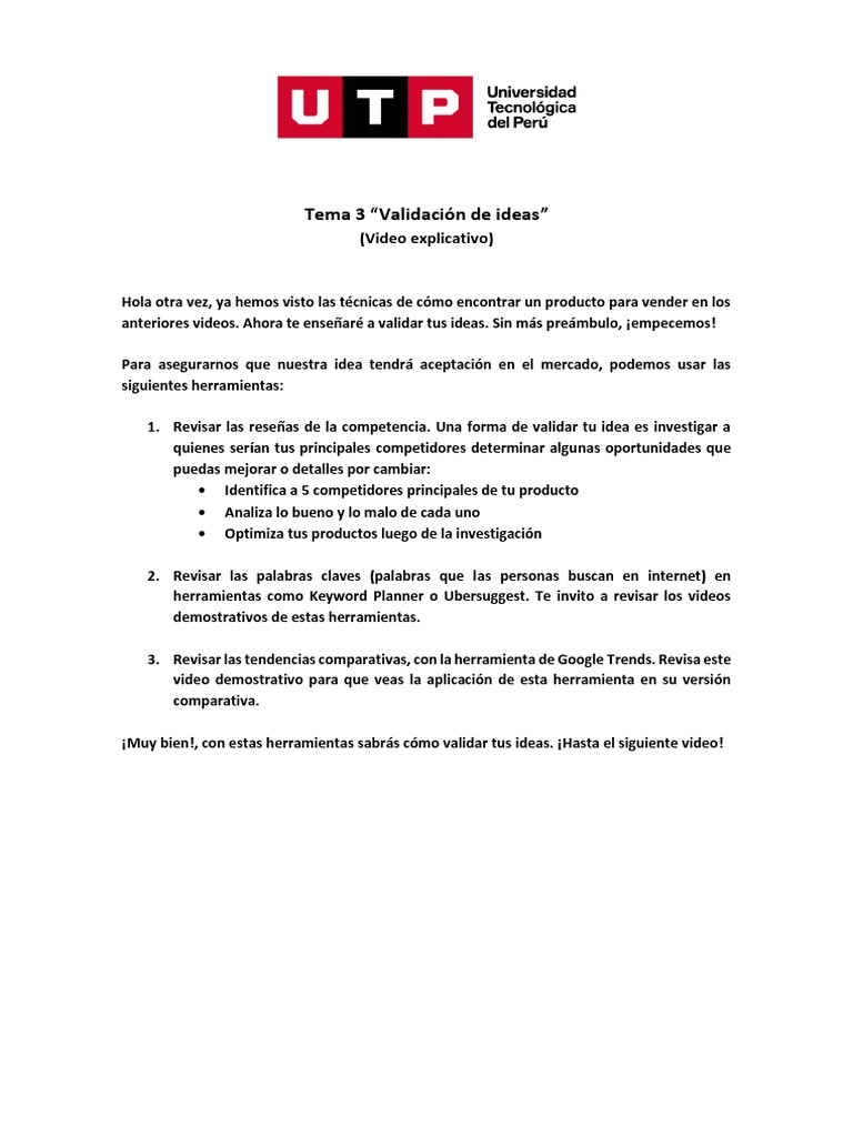Validación de Ideas de Negocio | PDF | Negocios