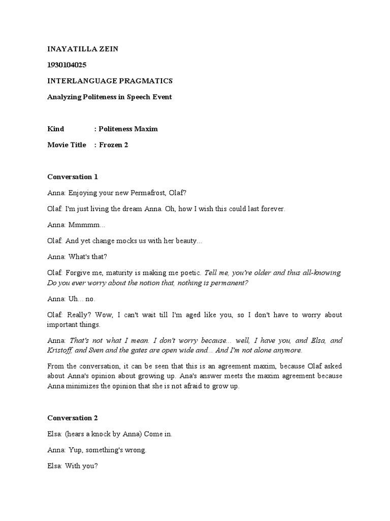 Analyzing Politeness in Speech Event | PDF