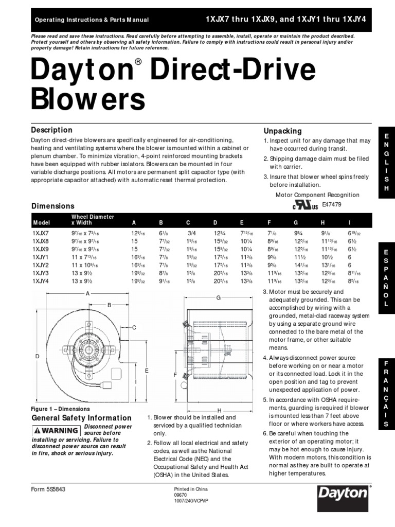 Dayton Assembled Direct Drive Blower OIPM | PDF