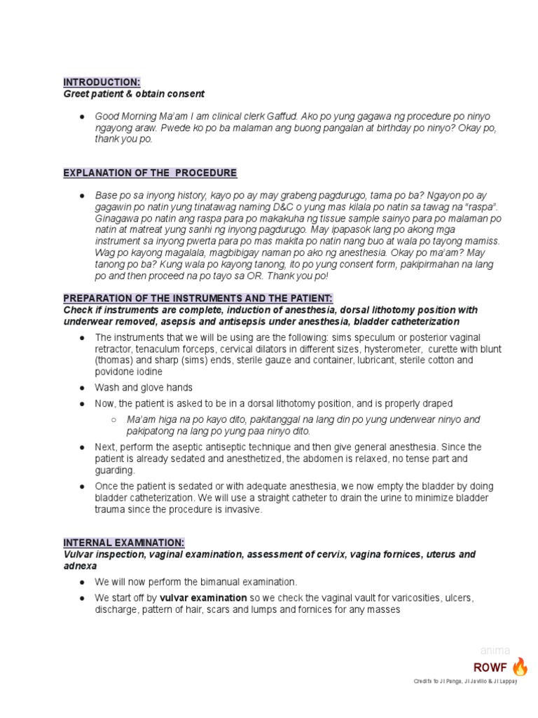 DC Osce Script | PDF | Medicine | Health Sciences